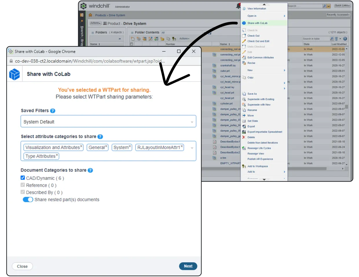 Windchill Extension for CoLab
